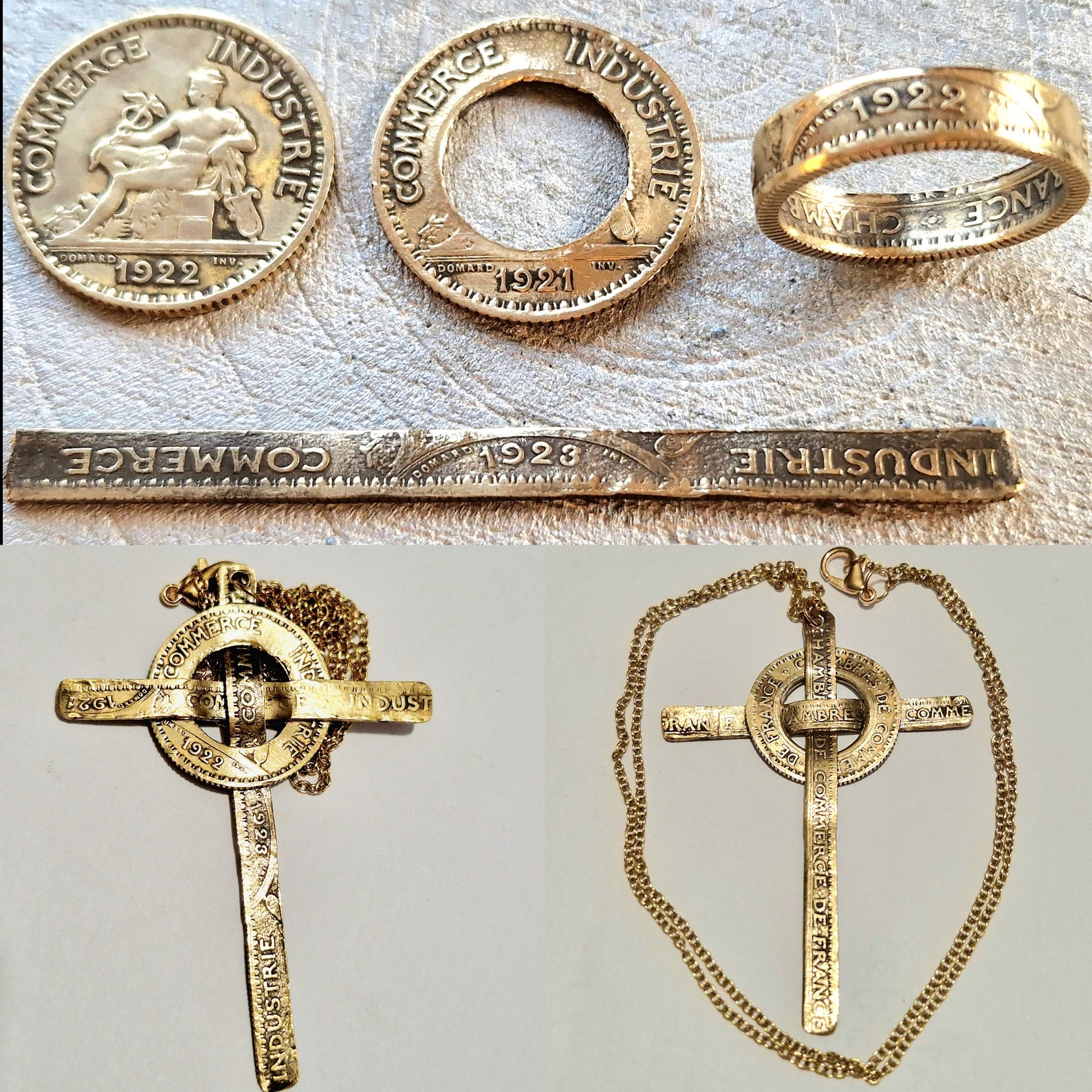 Templar Pendant, Recycle Coin Pendant, Celtic Cross Pendant, Medieval ...