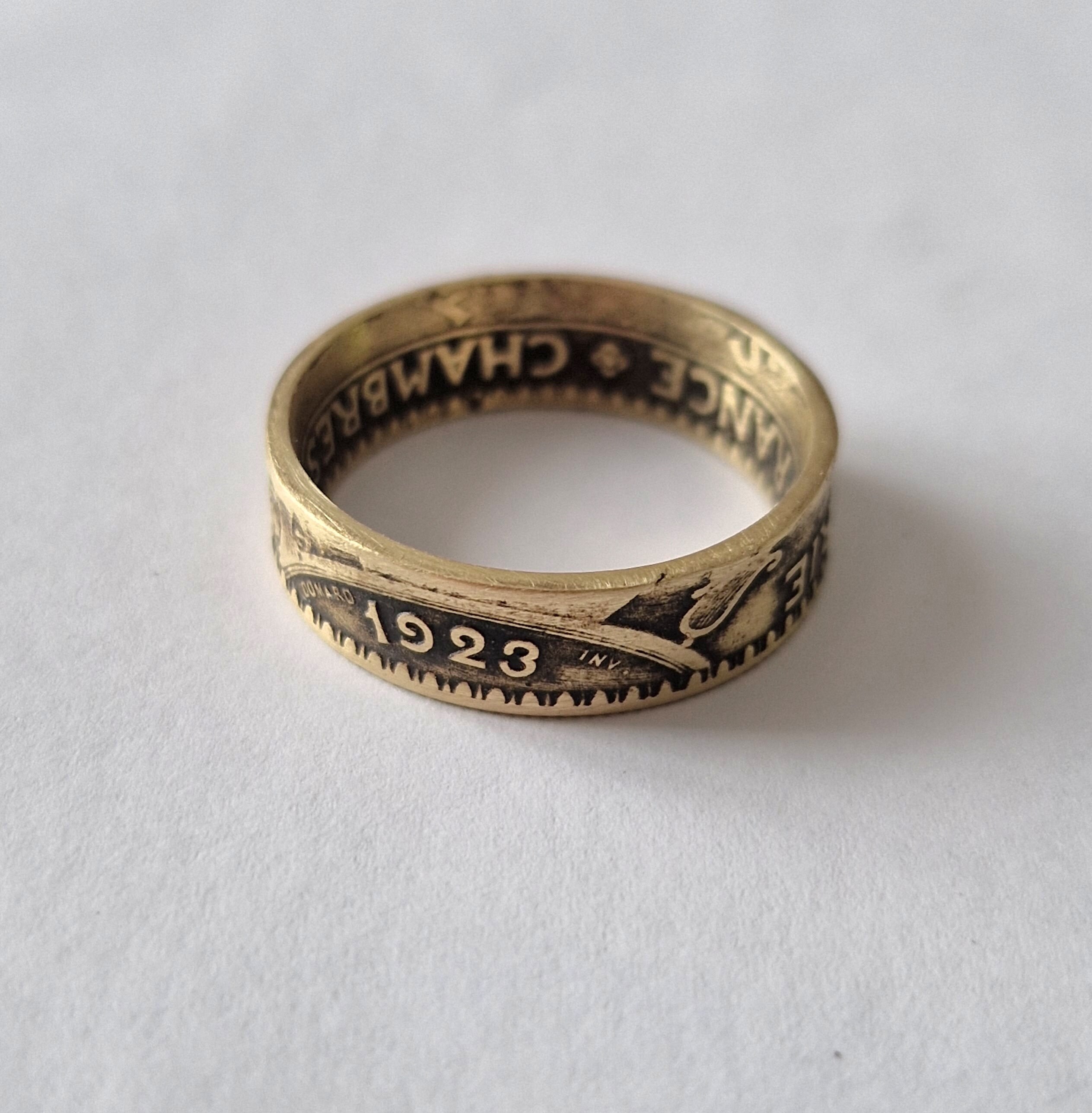 VINTAGE COIN RING, Coin Lover Ring, 1924 Coin Ring, Franc Ring ...