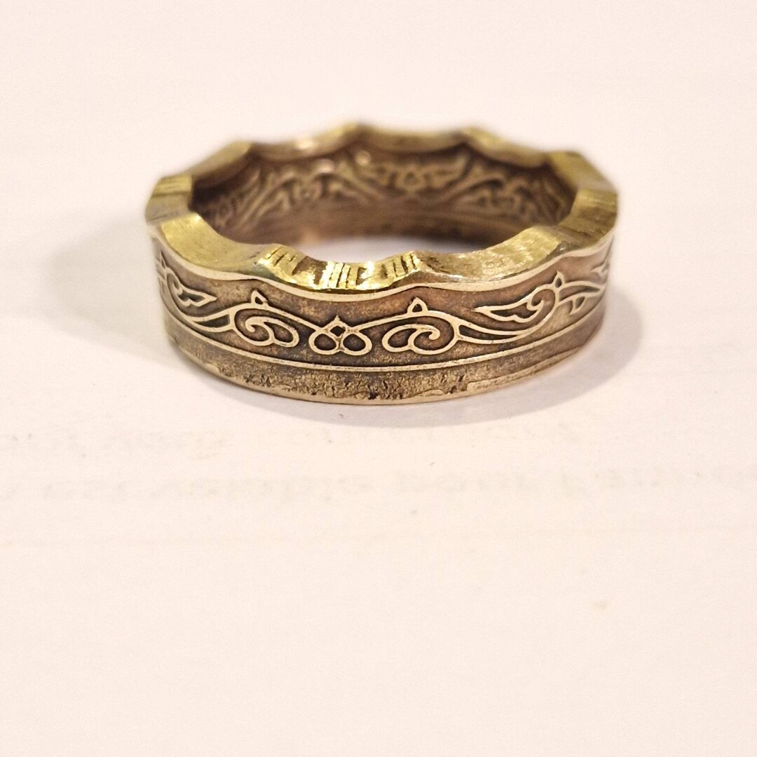 Ring Ring Created From a 10 Dinar Coin Algeria Decagonal Coin - Etsy