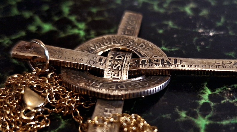 Templar Pendant, Recycle Coin Pendant, Celtic Cross Pendant, Medieval ...
