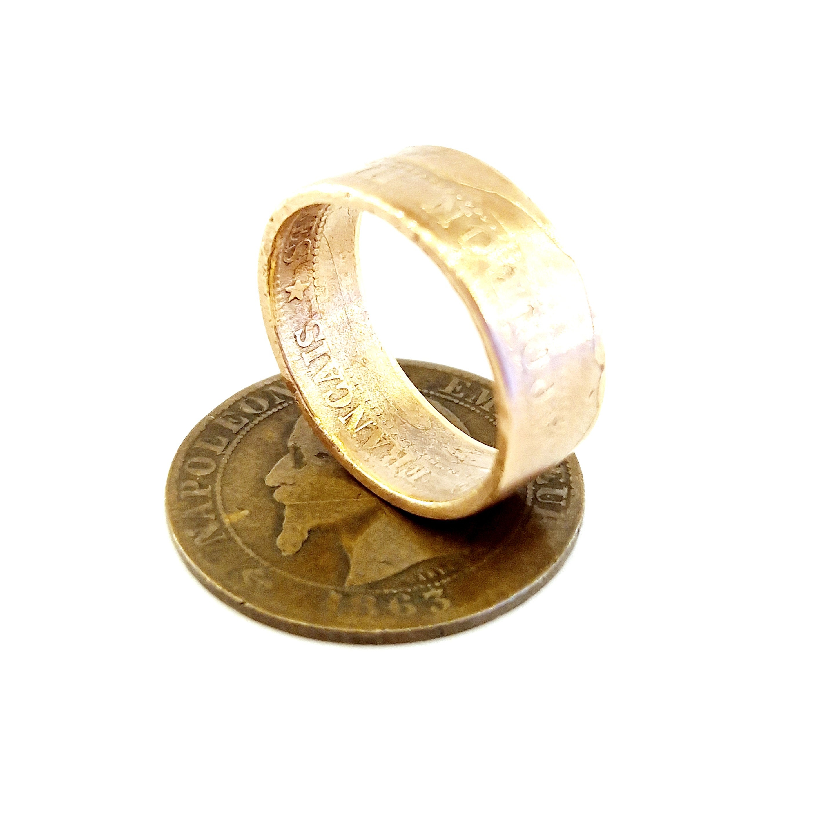 NAPOLEON RING, Coin Ring, Napoleon 3, Emperor Napoleon, Emperor Ring, Old Ring, 5 Napoleon ...