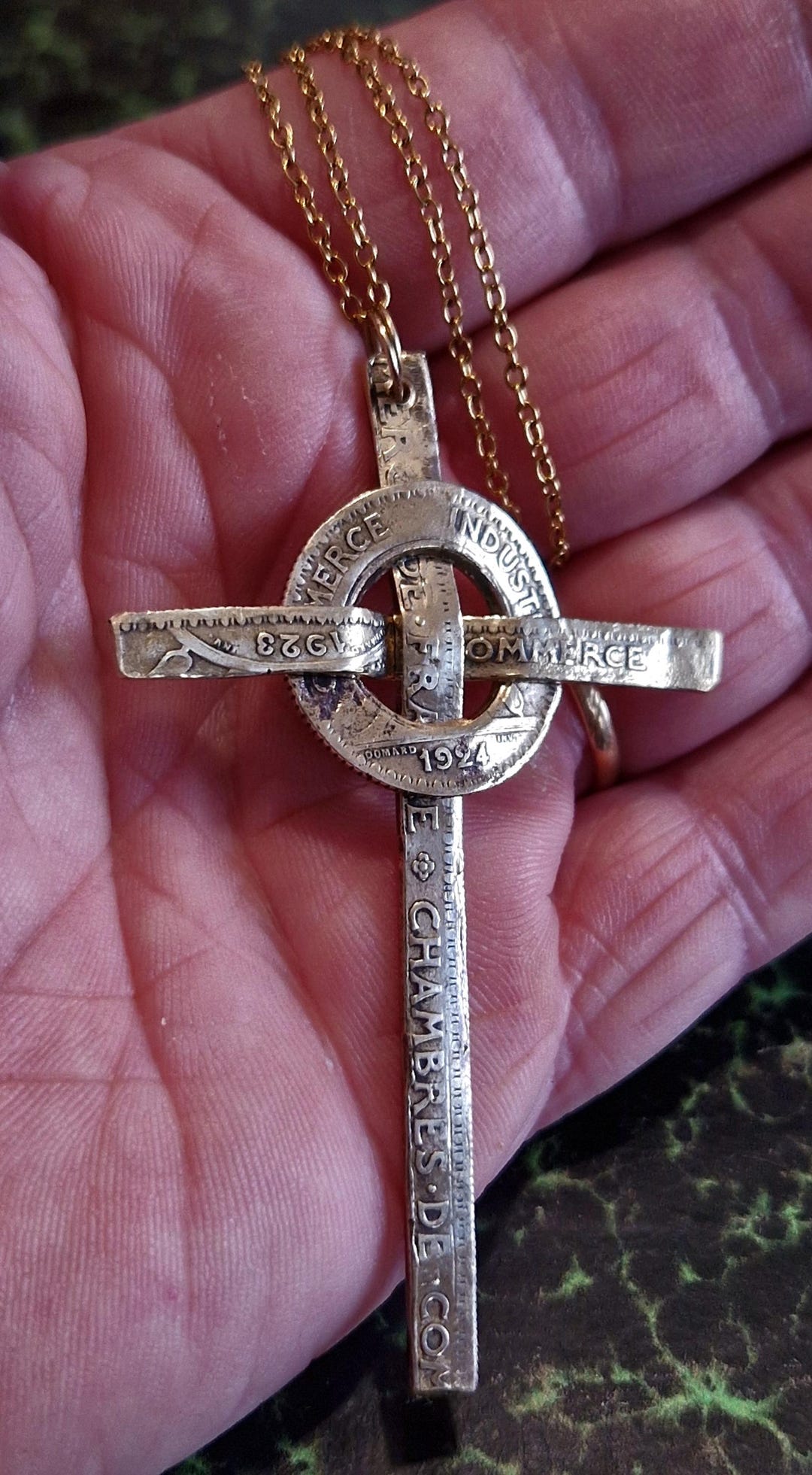 Templar Pendant, Recycle Coin Pendant, Celtic Cross Pendant, Medieval ...