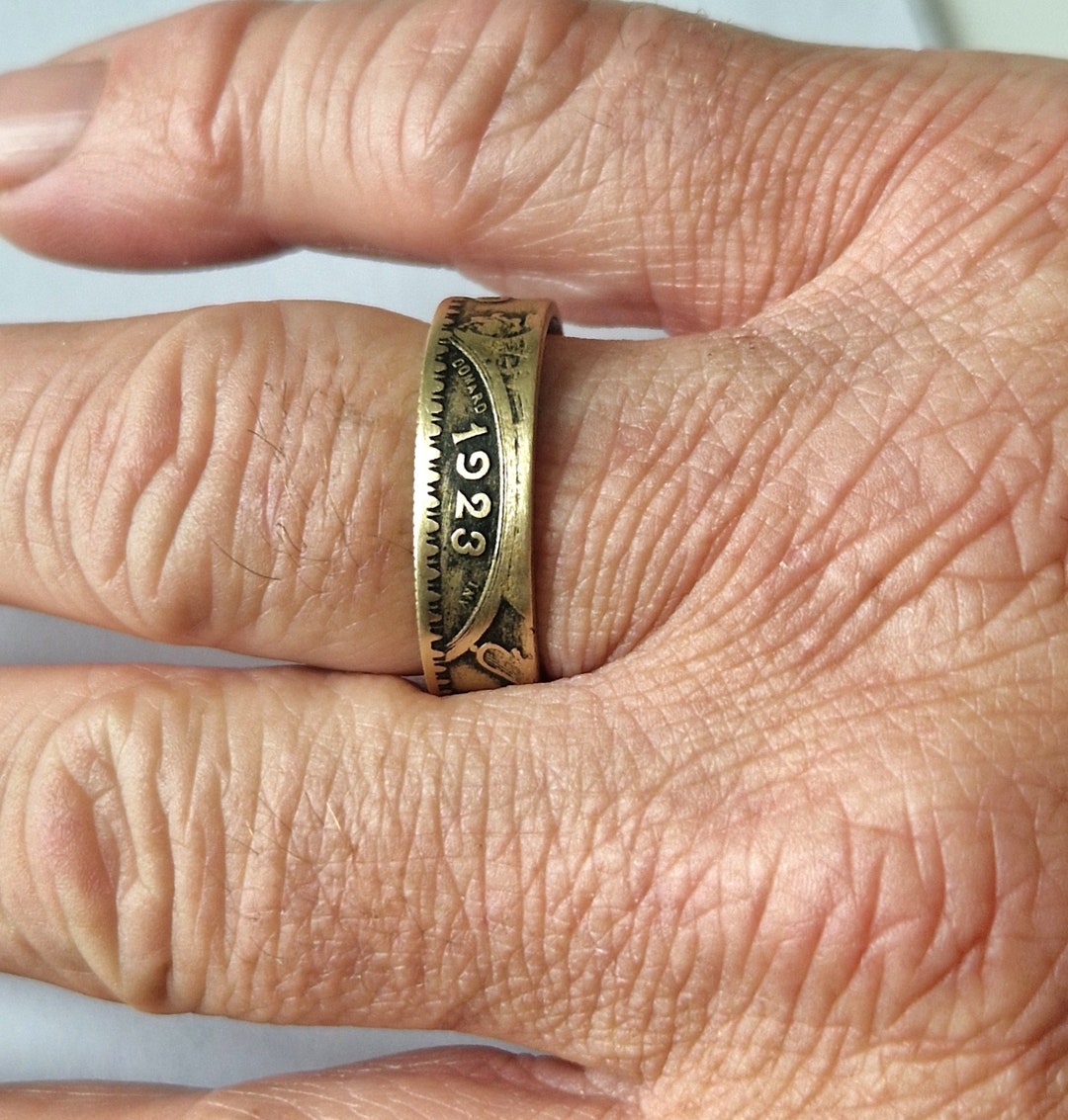 VINTAGE COIN RING, Coin Lover Ring, 1924 Coin Ring, Franc Ring ...
