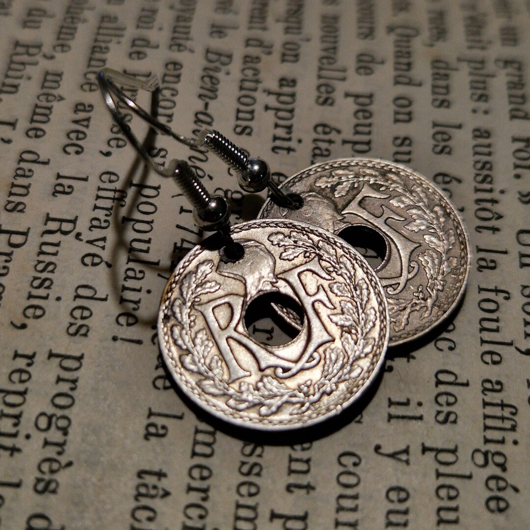 Dangle Earrings France, Coin Earring, Unique Coins, Coinring, Earrings ...