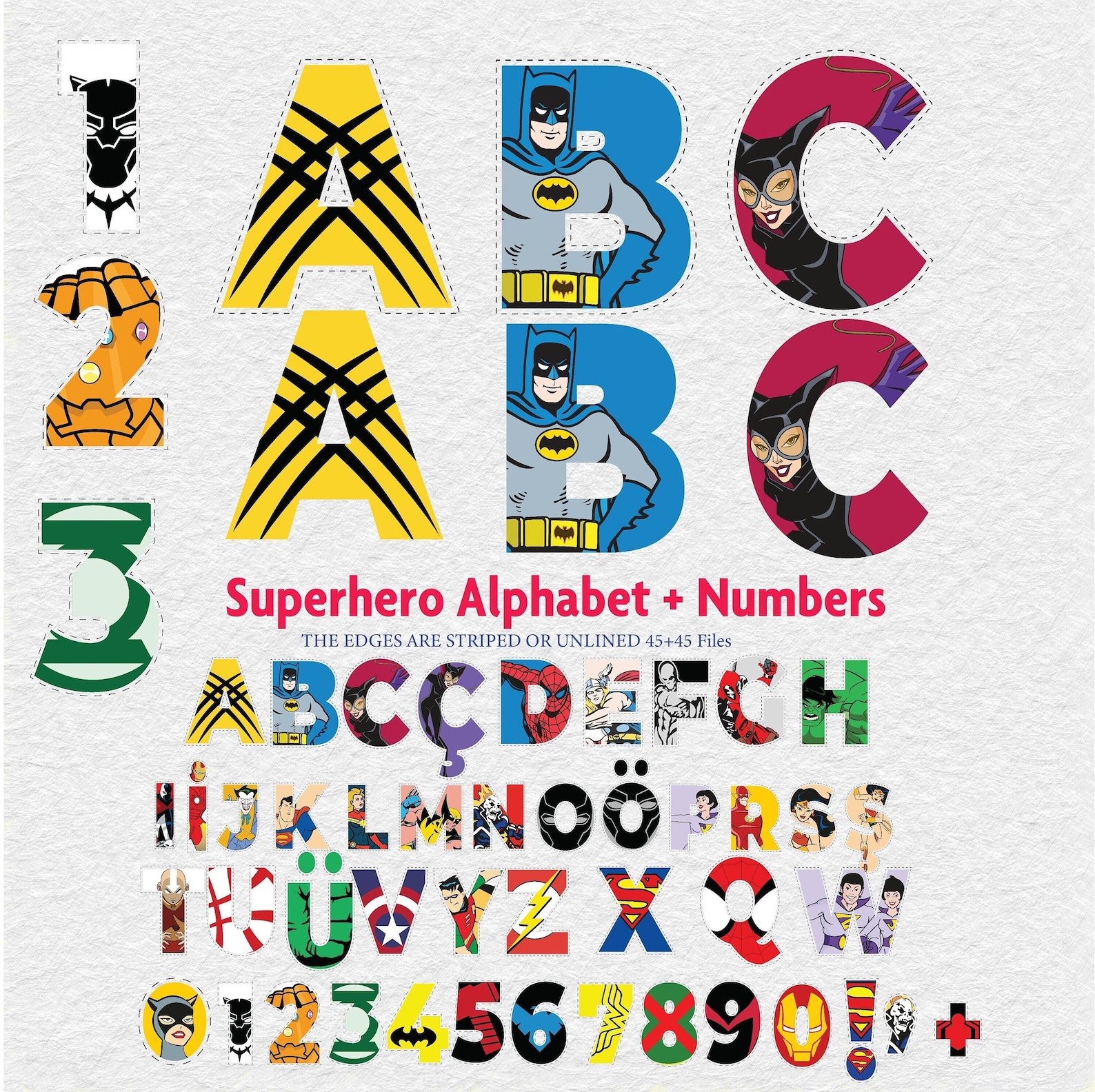 Superhero Alphabet Printable Letters Superheroes Font Etsy