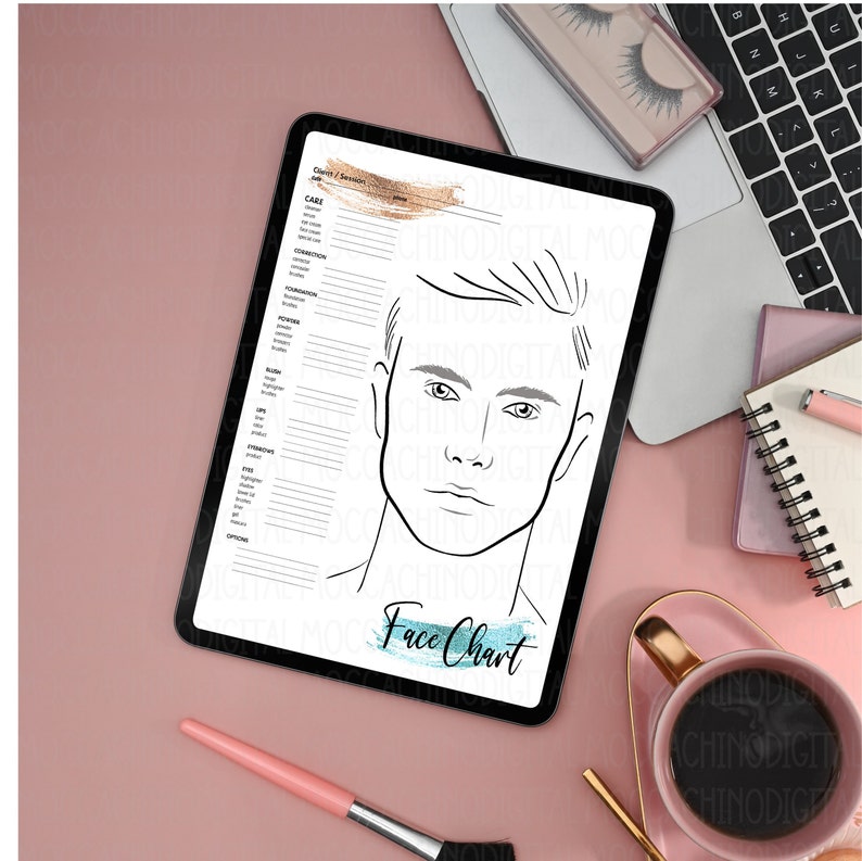 Male Face Chart Face Chart for Makeup printable Make up - Etsy