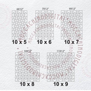 16 Puzzle Template SET Digital Cut Files, Rectangle Jigsaw, Square ...