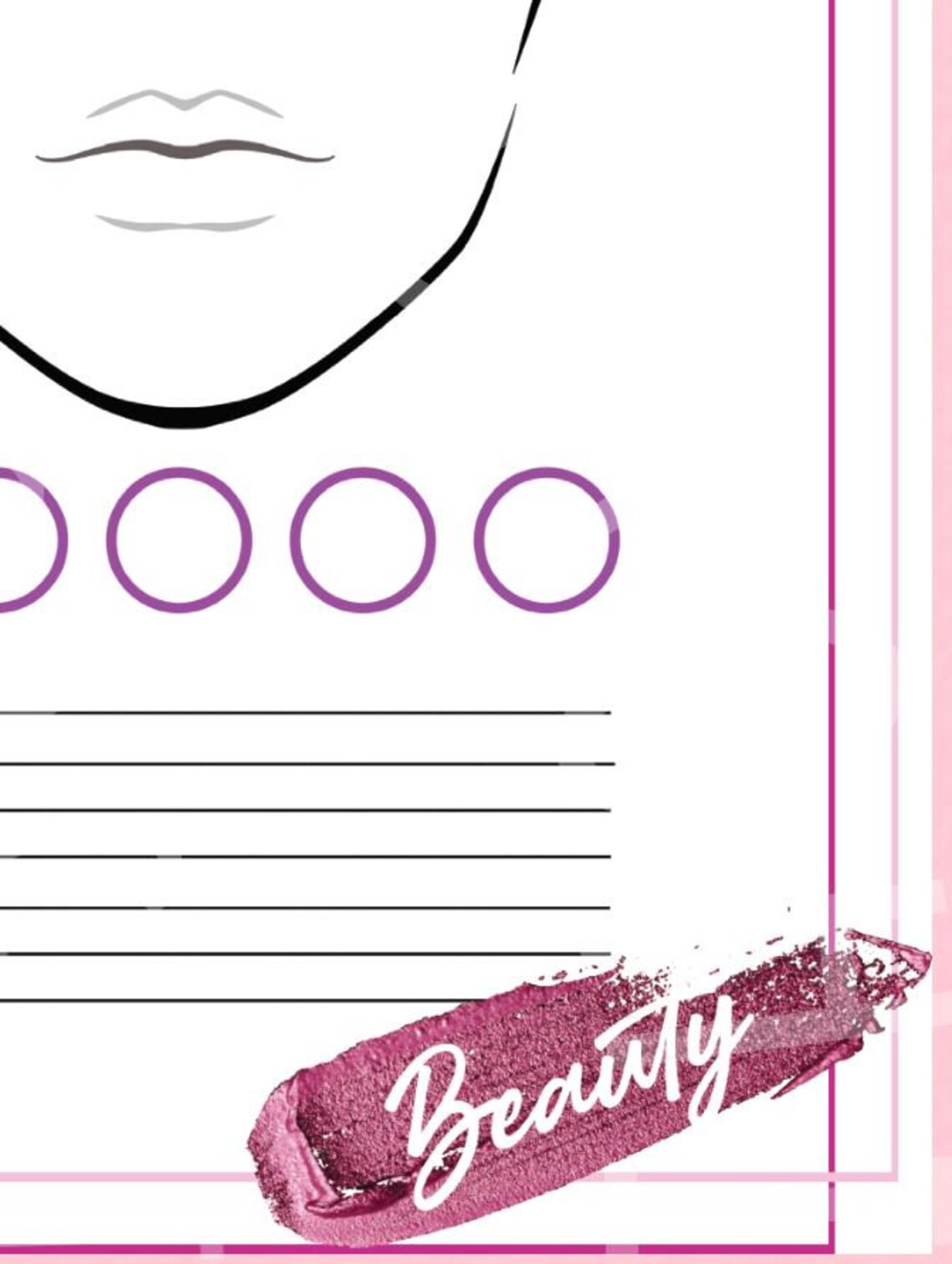 Makeup Chart Bundle Female Face Chart Face Chart for Makeup - Etsy