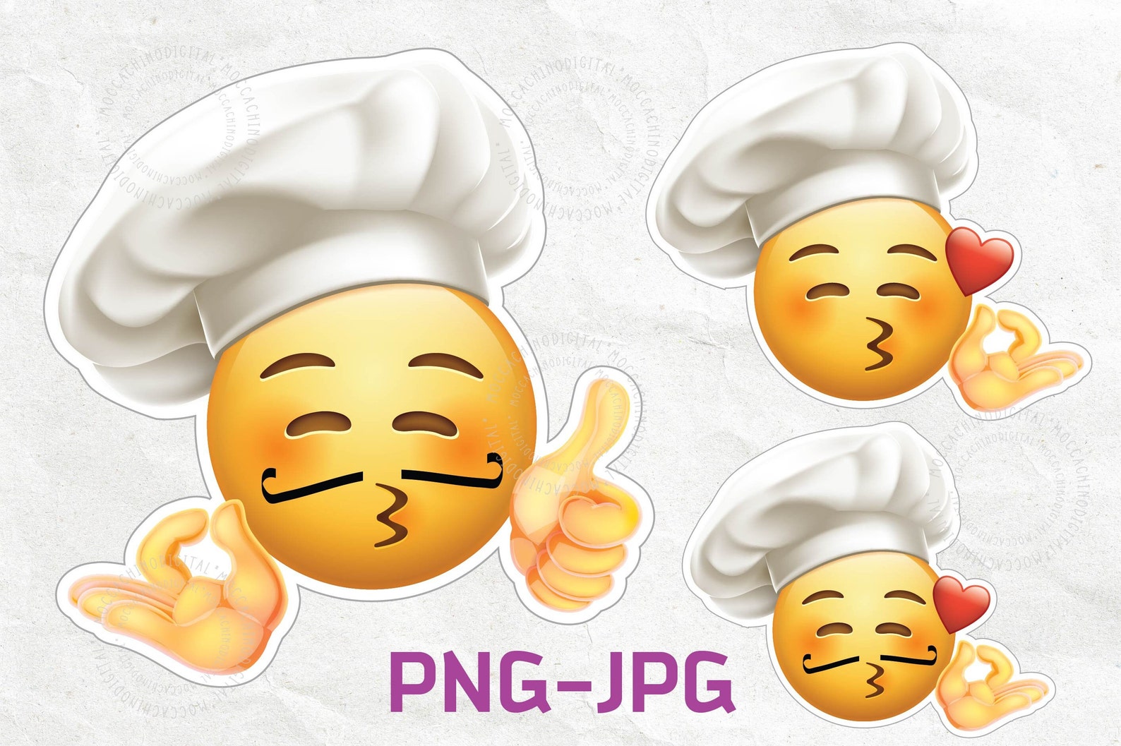 Chef Kiss Emoji Png 3 Files Seperated Clipart Cartoon of a - Etsy