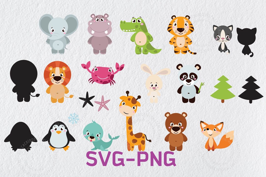 Animal Bundle SVG 15 Animal Hand Drawn Svg Jungle - Etsy