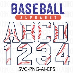 Baseball Letters SVG Jersey Letters SVG Baseball Alphabet - Etsy