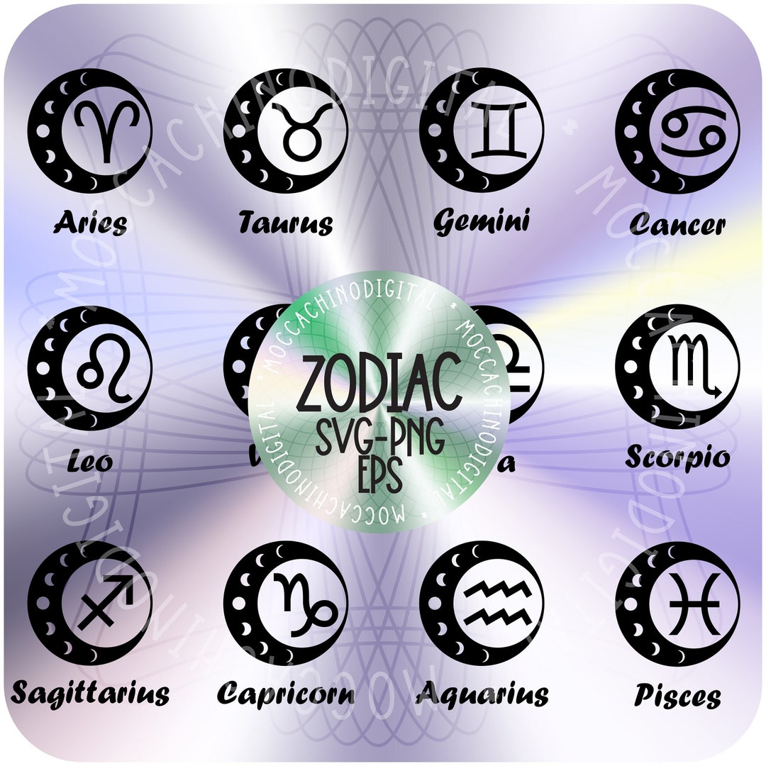 Set of Zodiac Icons Zodiac Signs SVG Zodiac Sign Svg Zodiac - Etsy