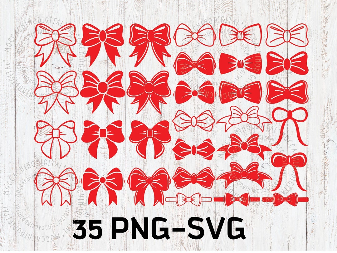 35 Ribbon Bow SVG Bundle Seperated Ribbon SVG Bow Svg - Etsy