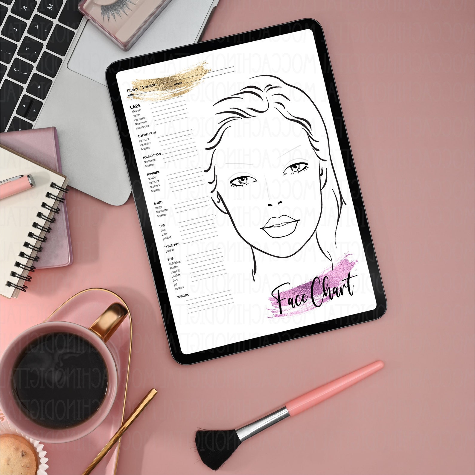 Female Face Chart Face Chart for Makeup printable Makeup - Etsy