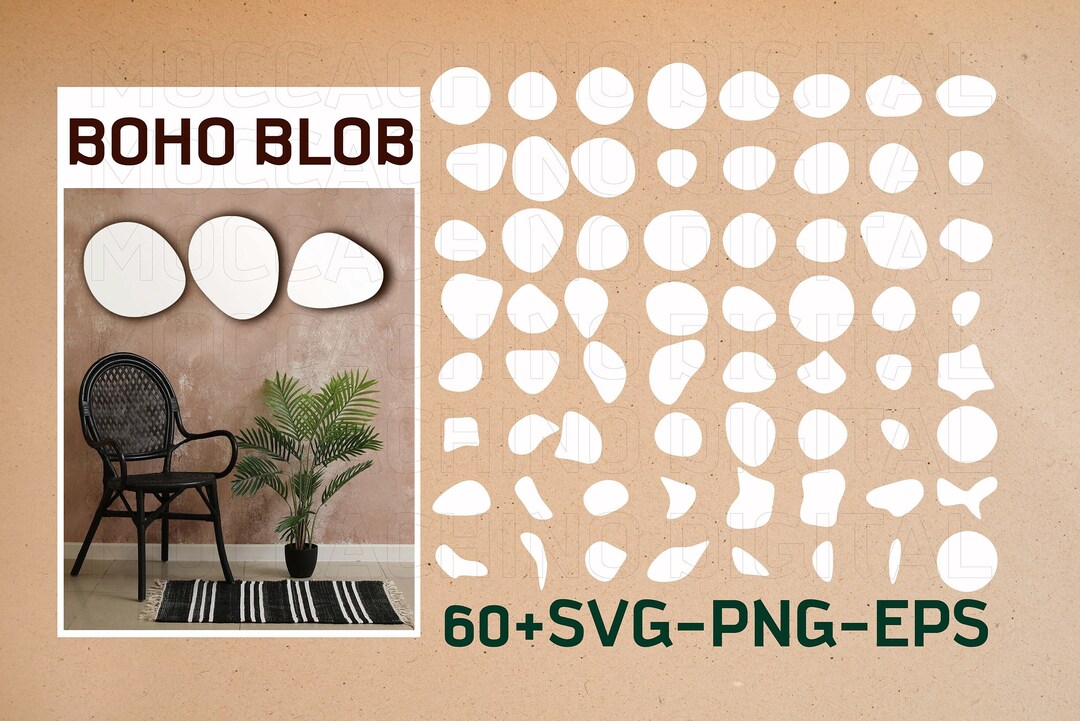 BOHO BLOB SVG Cut File Collection 64 Blob Mirror Cnc Laser - Etsy
