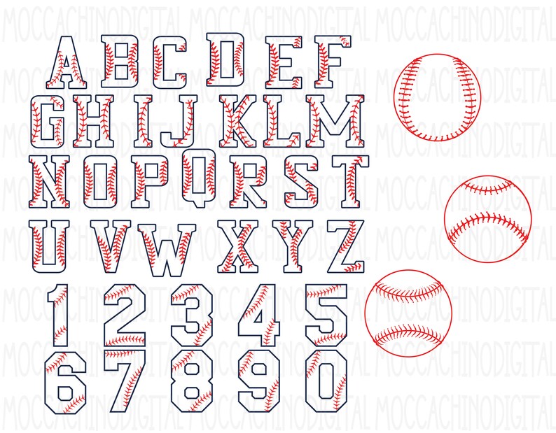 Baseball Letters SVG Jersey Letters SVG Baseball Alphabet - Etsy