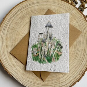 Tall Mushroom Card/ Wild Natural Toadstool Gift/ Organic - Etsy