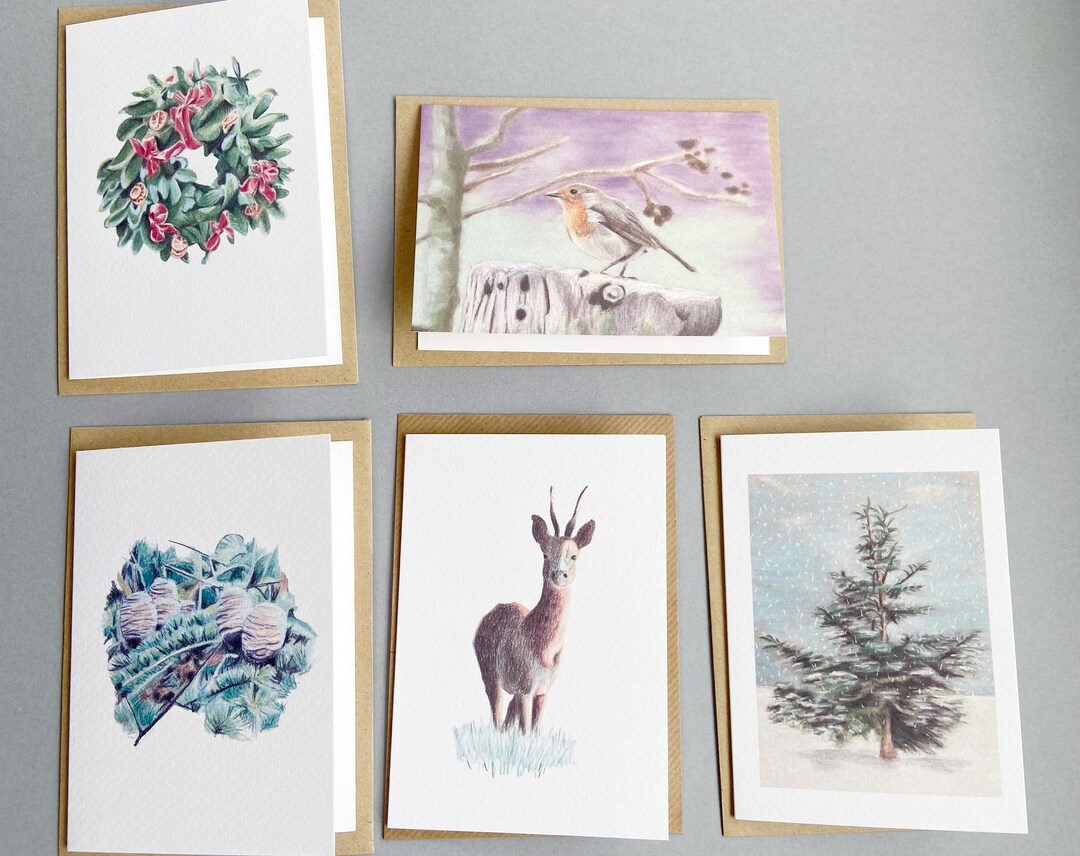 A Natural Christmas Card Collection/ Simple Winter Scenes Pack of Cards ...