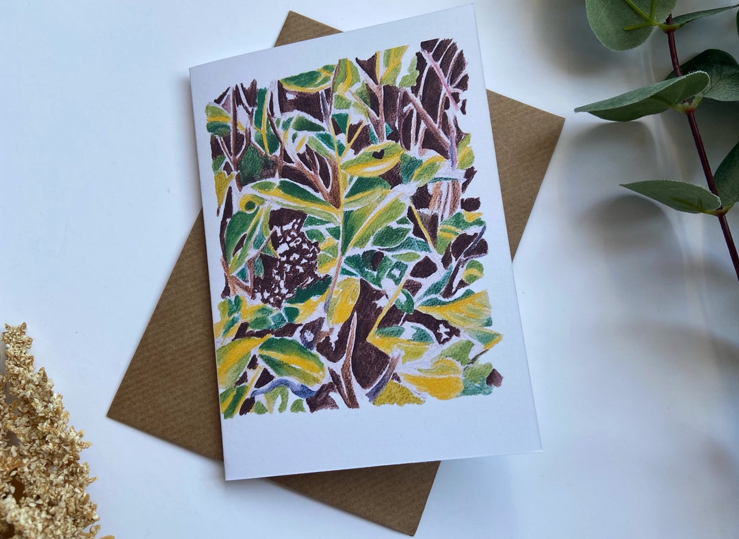 Foliage Plant Card/ Patterns in Nature Card/lush Summer Painterly ...