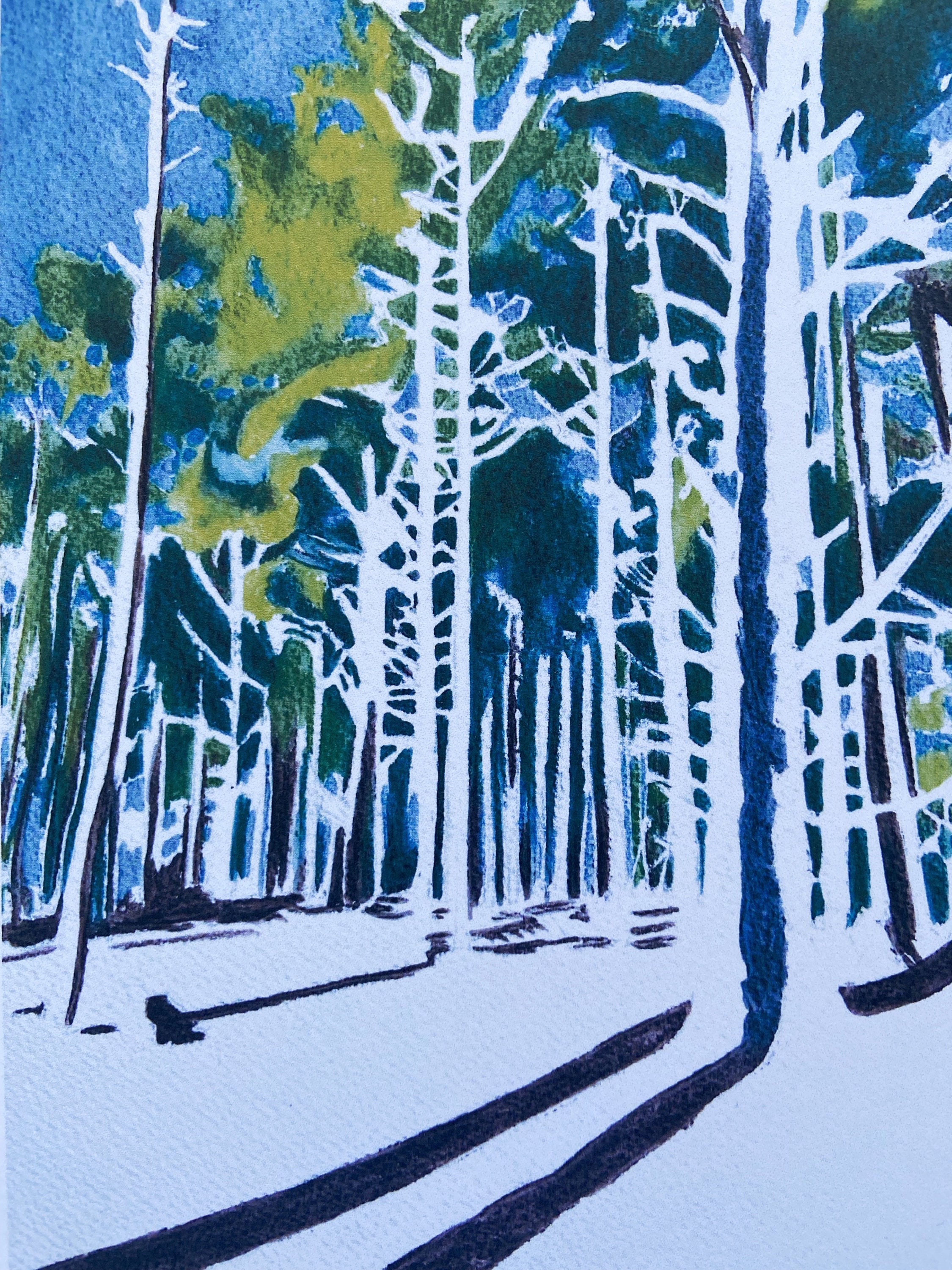 Woodland Art Print, Patterns in Nature Abstract Drawing, Light and ...