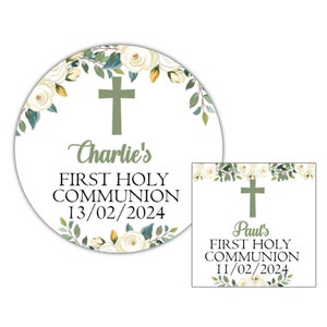 Personalised First Holy Communion Stickers, Party Bag Stickers, Sweet ...