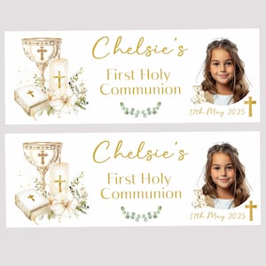 First Holy Communion Personalised Party Banners, Party Decor, Wall ...