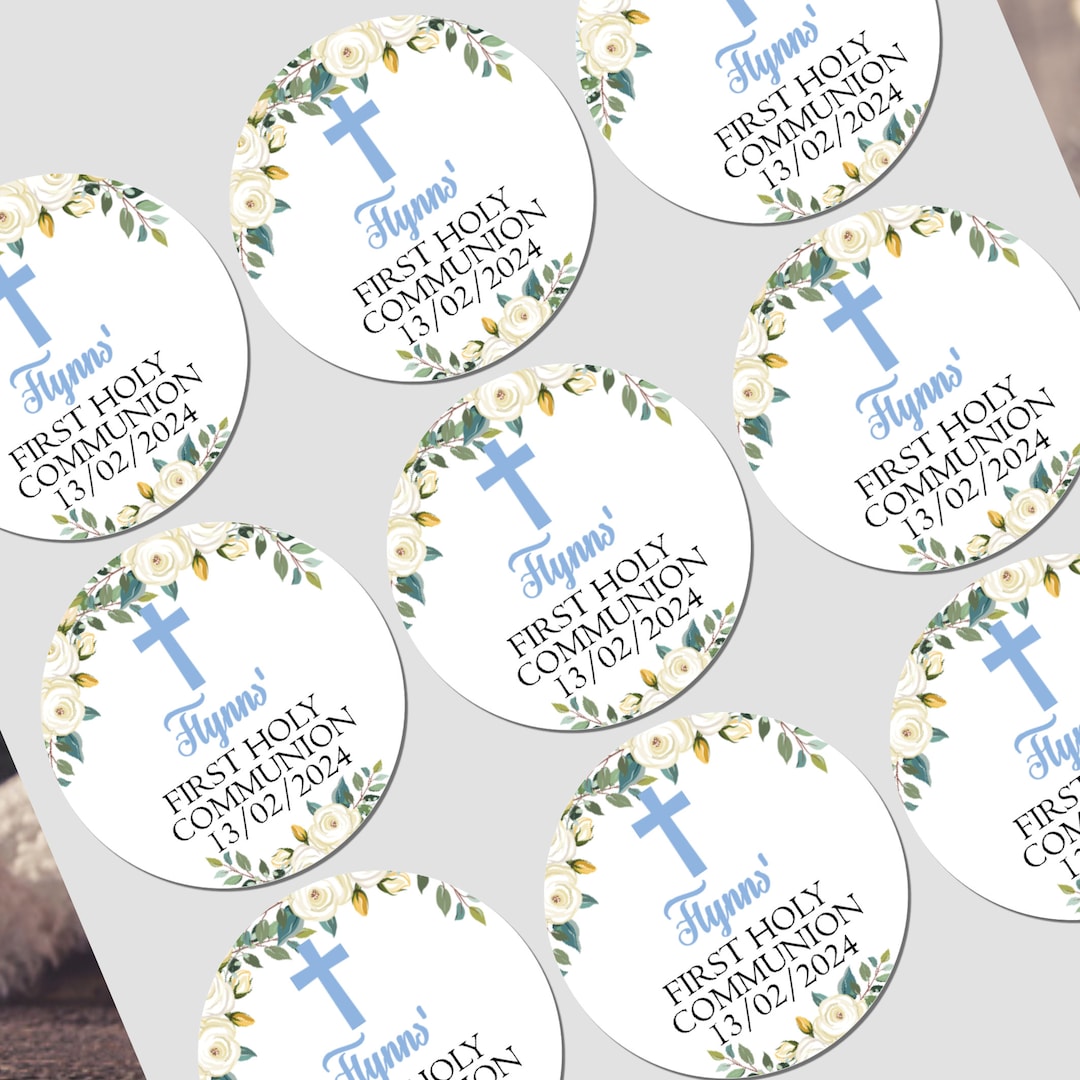 Personalised First Holy Communion Stickers, Party Bag Stickers, Sweet ...