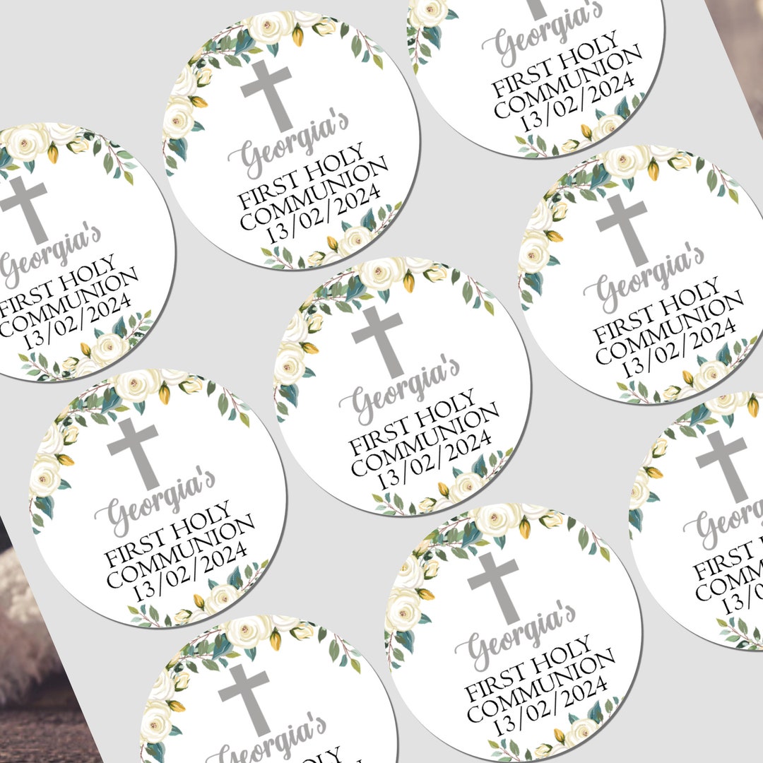 Personalised First Holy Communion Stickers, Perfect for Party Favours ...