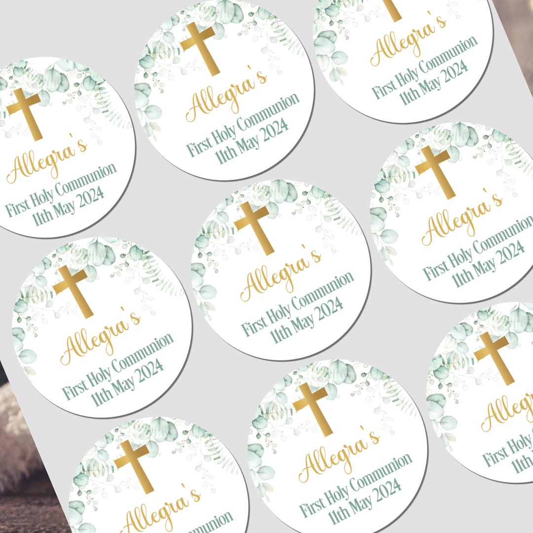 Personalised First Holy Communion Stickers, Party Bag Stickers, Sweet ...