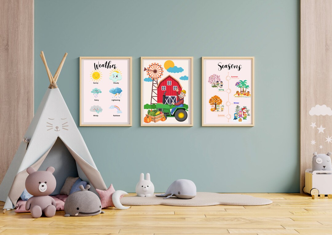 Happy Posters,set of Educational Posters, 9 Homeschool Prints ...