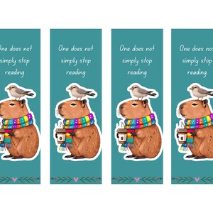 Capybara Bookmark Instant Download Cute Animal Bookmark for Book Lovers ...