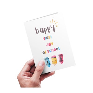 Happy First Day of School Card, Printable Back to School Greeting Card ...