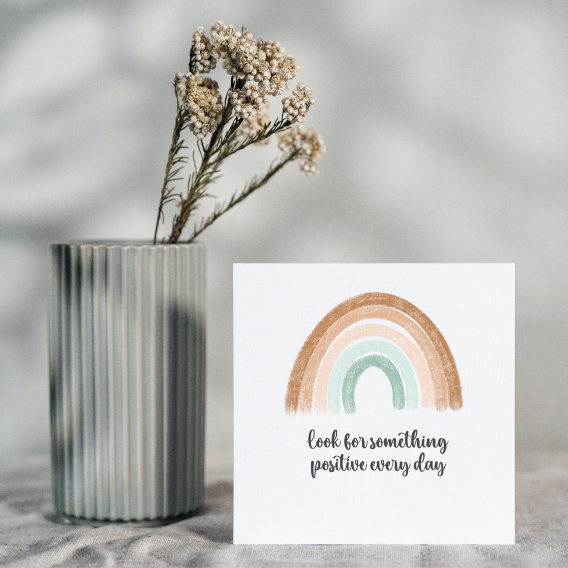 Boho Rainbow Affirmation Cards, Printable Quote Cards, 20 Daily ...