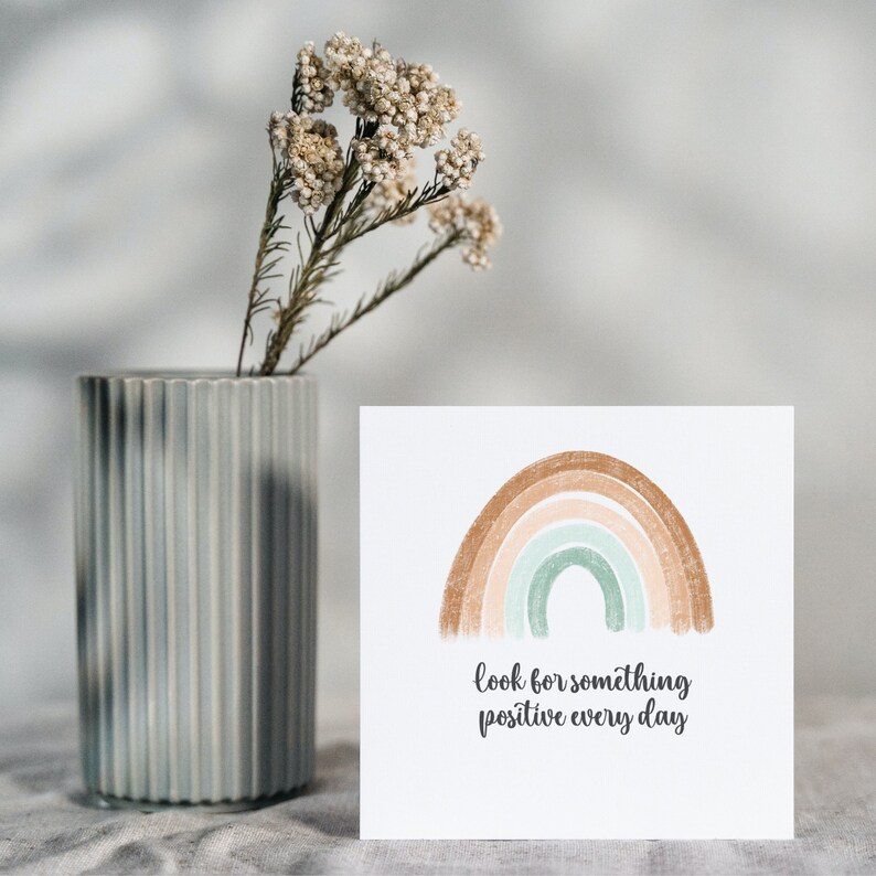 Boho Rainbow Affirmation Cards, Printable Quote Cards, 20 Daily ...