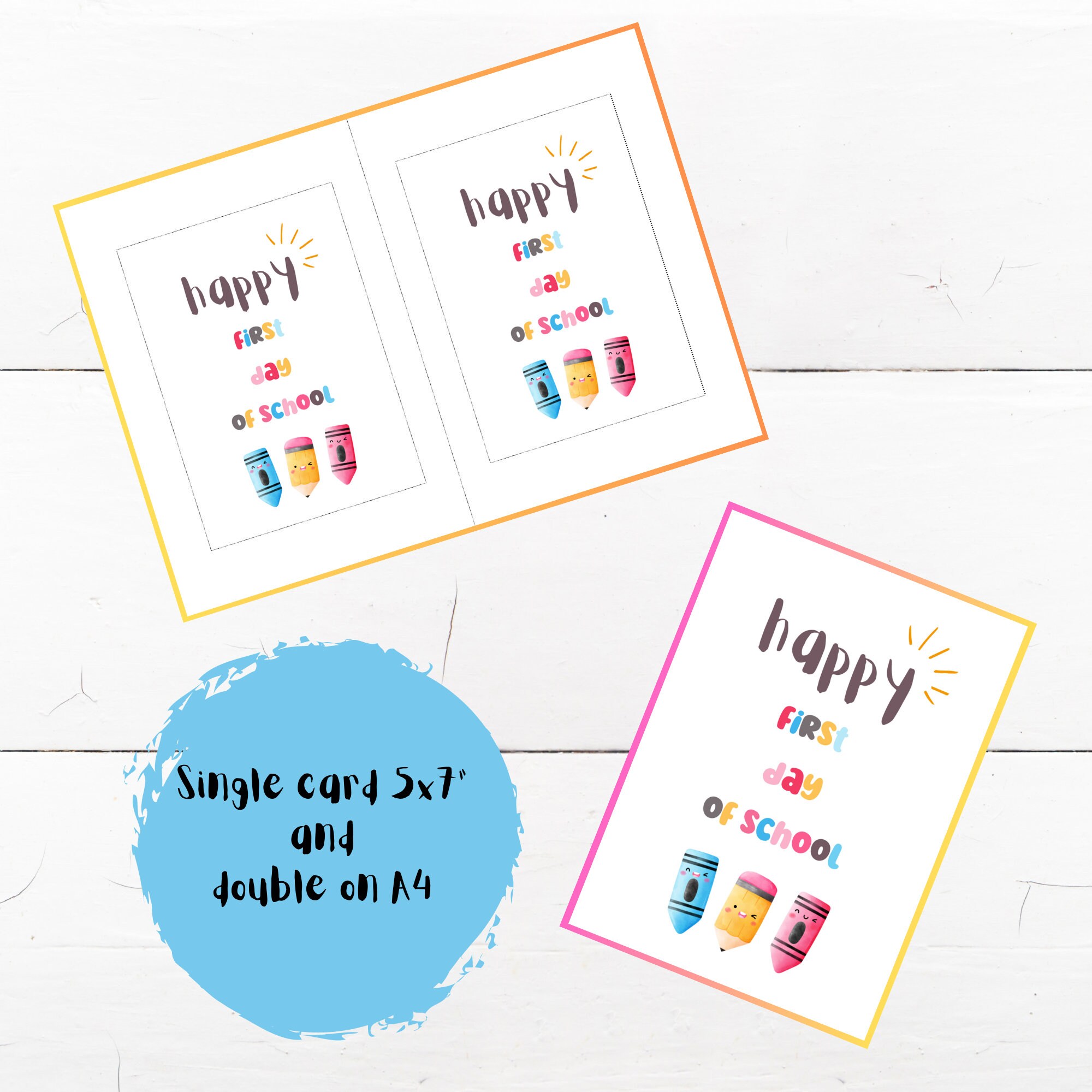 Happy First Day of School Card, Printable Back to School Greeting Card ...