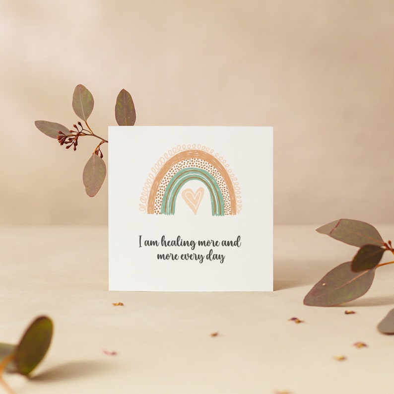 Boho Rainbow Affirmation Cards, Printable Quote Cards, 20 Daily ...