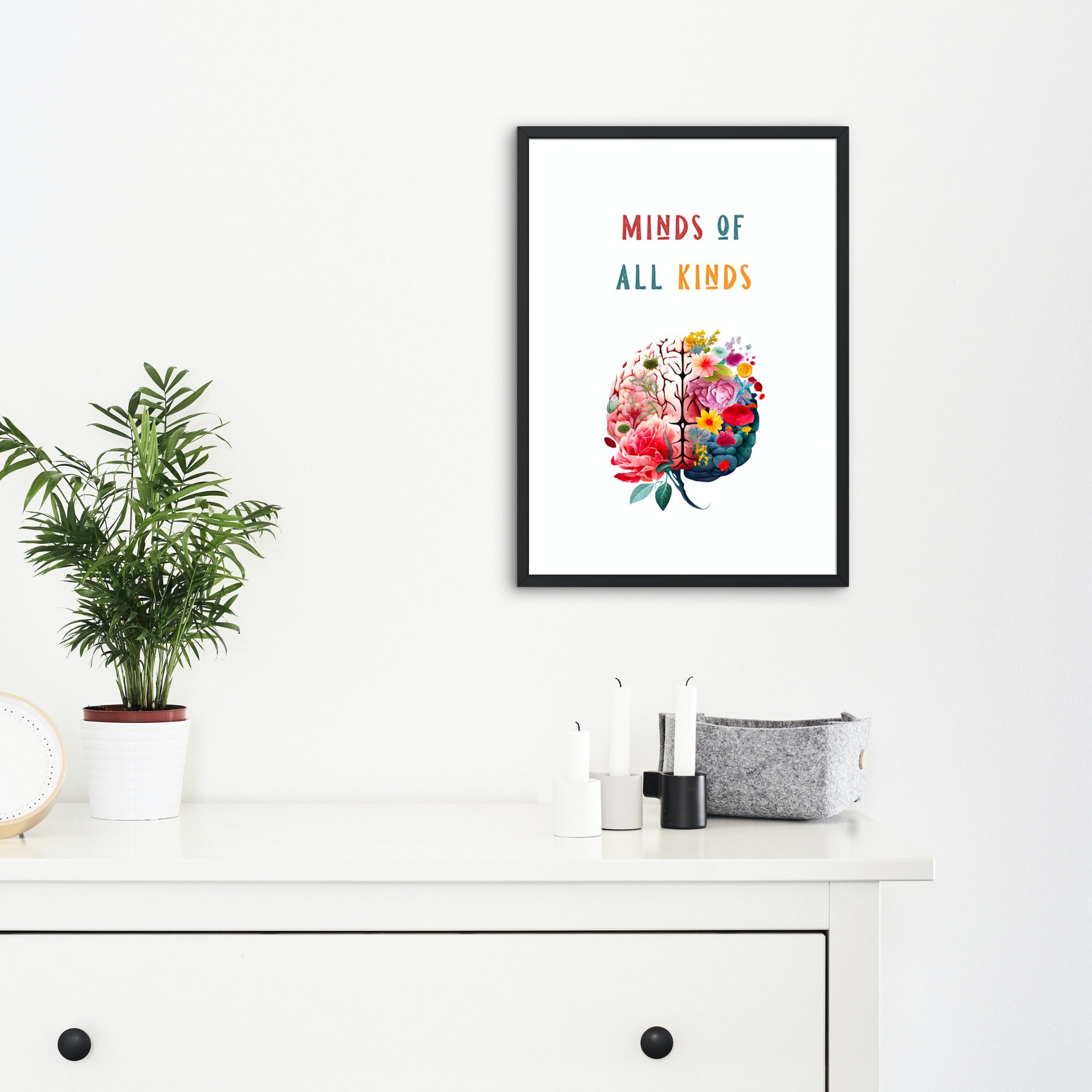 ADHD Poster Printable Digital Download, Brain Art Office Wall Decor for ...