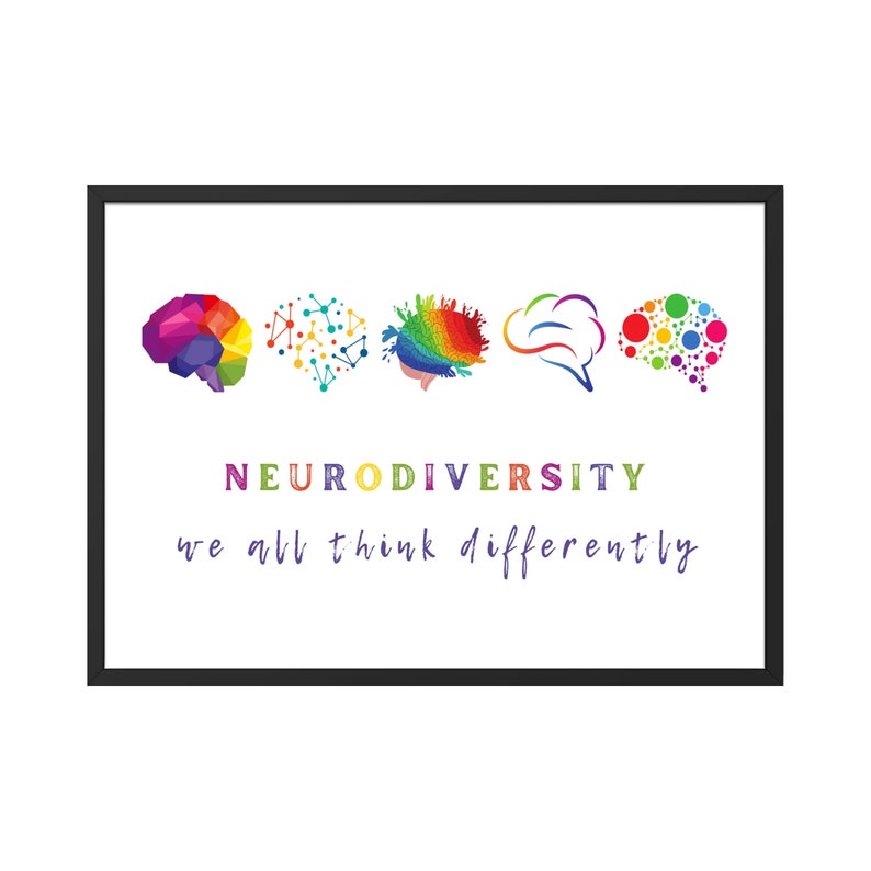 We All Think Differently Digital Download Print, Neurodiversity Wall ...