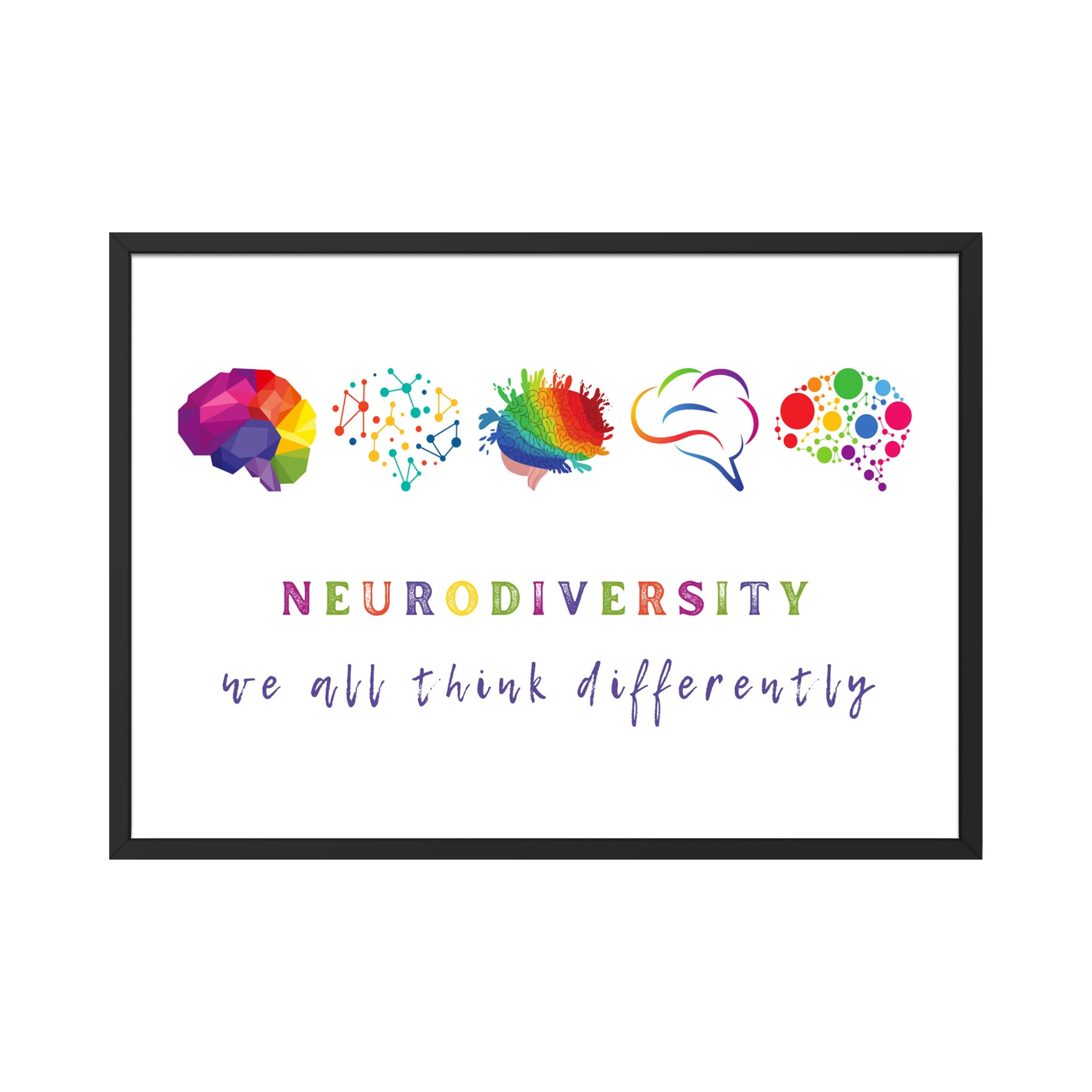 We All Think Differently Digital Download Print, Neurodiversity Wall ...