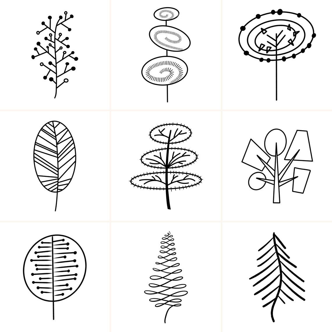 Tree Svg Bundle, Tree Svg, Doodle Trees Clipart, Hand Drawn Svg, Cricut ...
