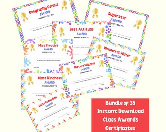 Classroom Award Certificates Instant Download (Instant Download) - Etsy