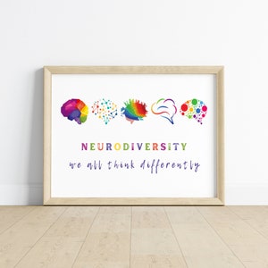 We All Think Differently Digital Download Print, Neurodiversity Wall ...