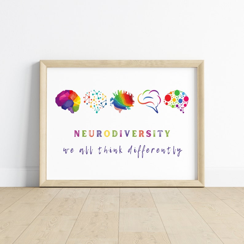 We All Think Differently Digital Download Print, Neurodiversity Wall ...