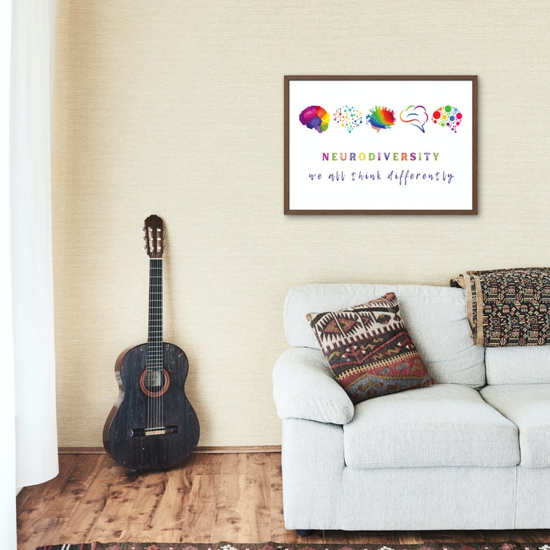 We All Think Differently Digital Download Print, Neurodiversity Wall ...