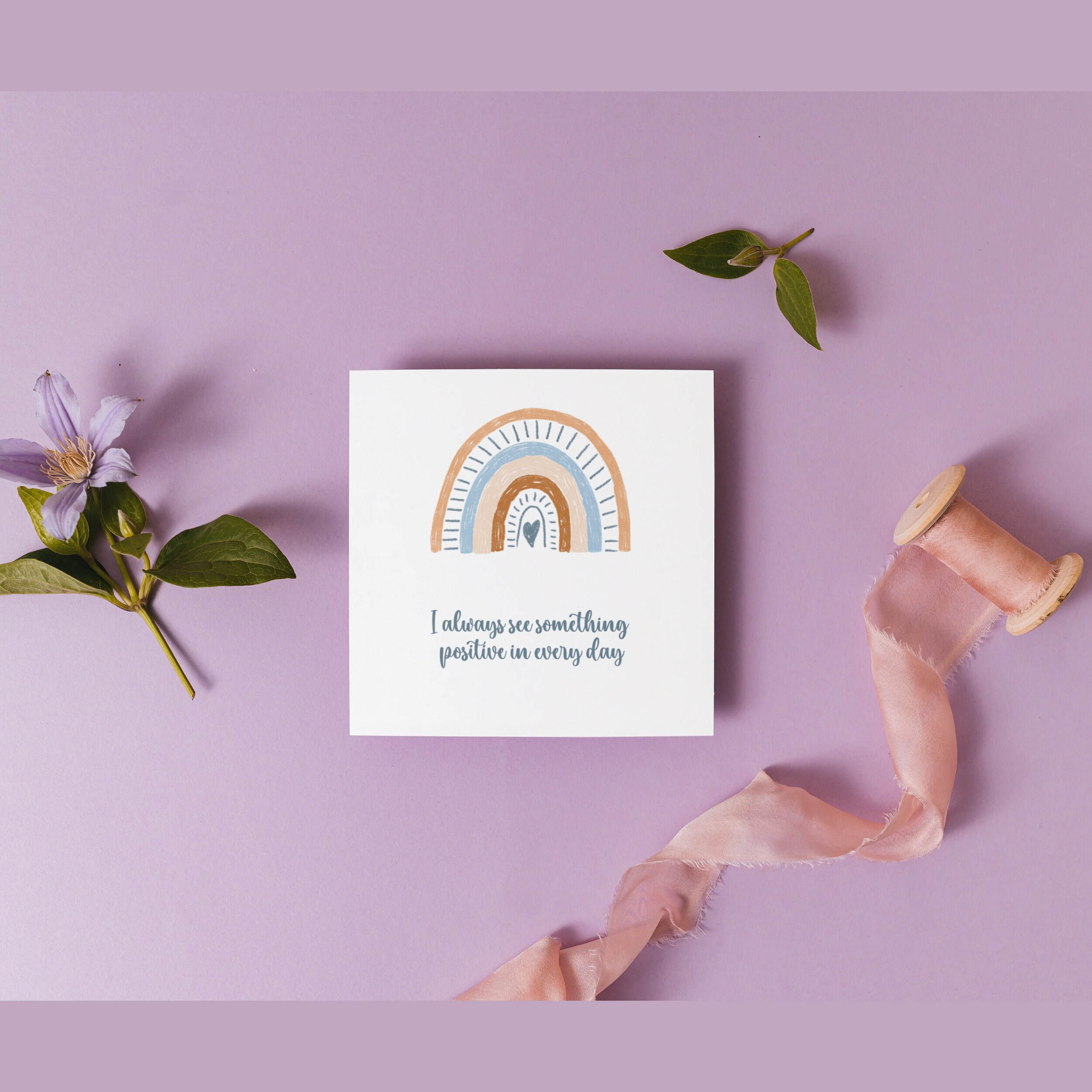 Boho Rainbow Affirmation Cards, Printable Quote Cards, 20 Daily ...