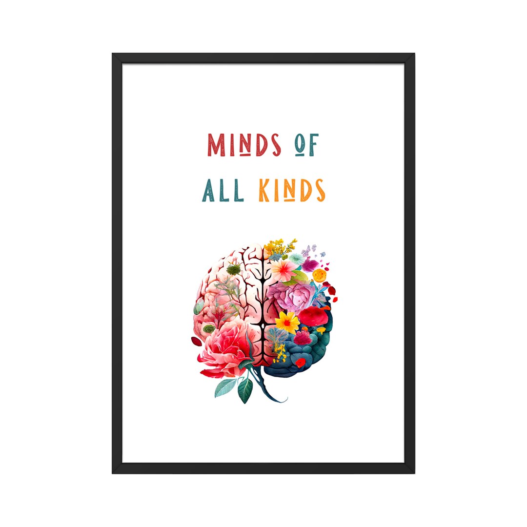 ADHD Poster Printable Digital Download, Brain Art Office Wall Decor for ...