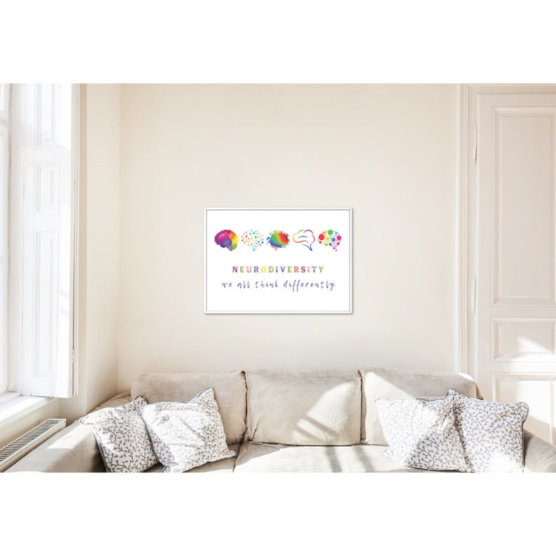 We All Think Differently Digital Download Print, Neurodiversity Wall ...