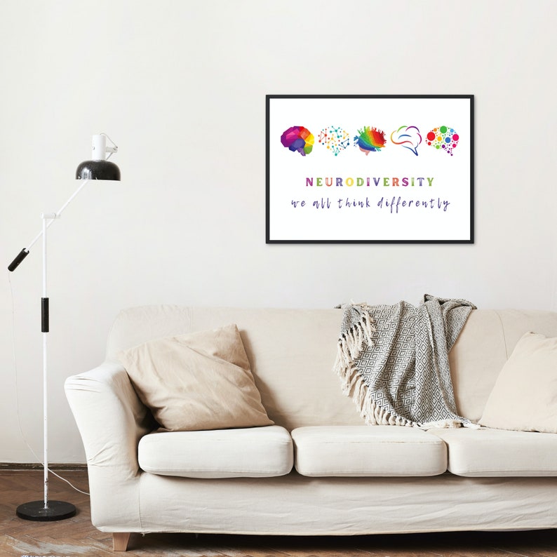 We All Think Differently Digital Download Print, Neurodiversity Wall ...
