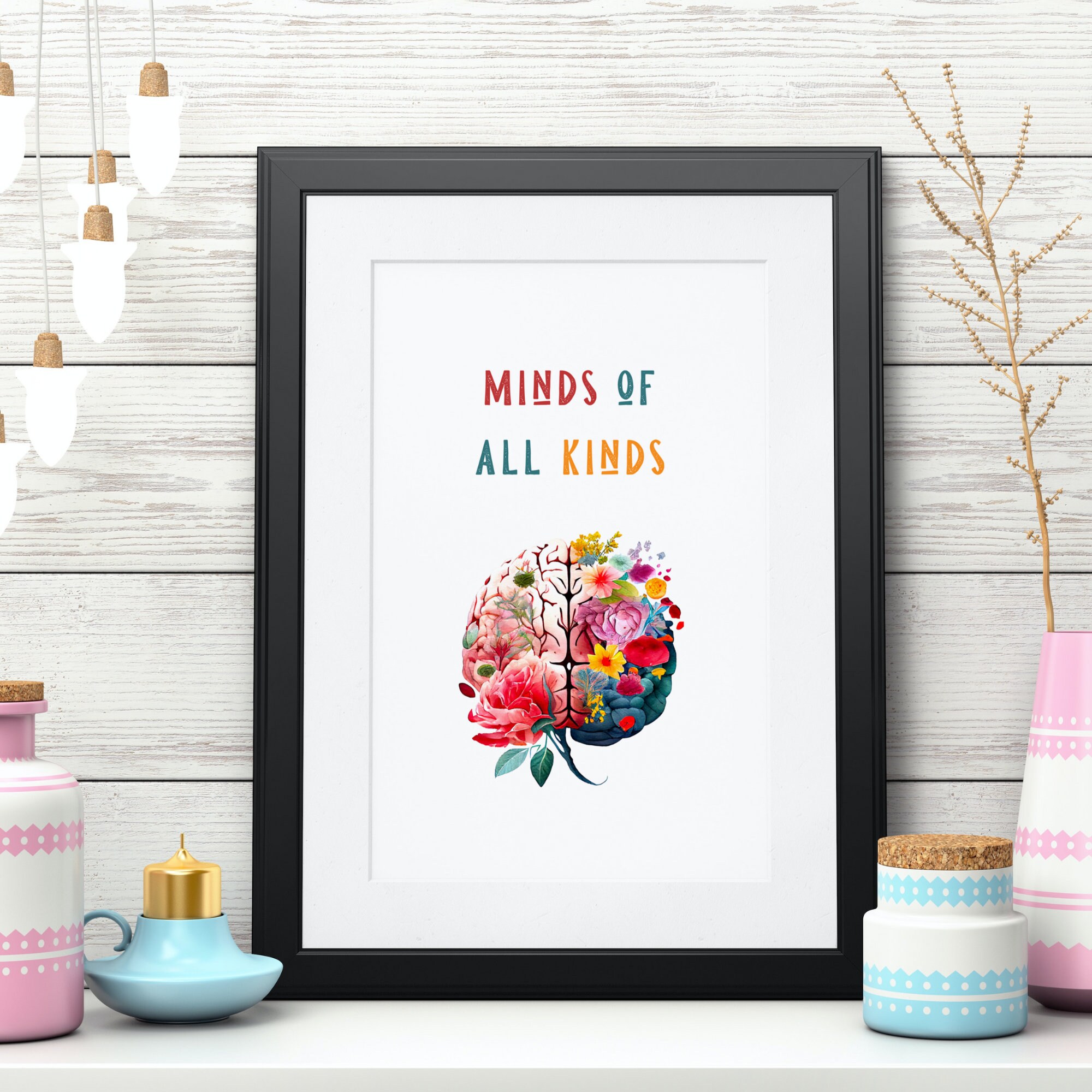 ADHD Poster Printable Digital Download, Brain Art Office Wall Decor for ...