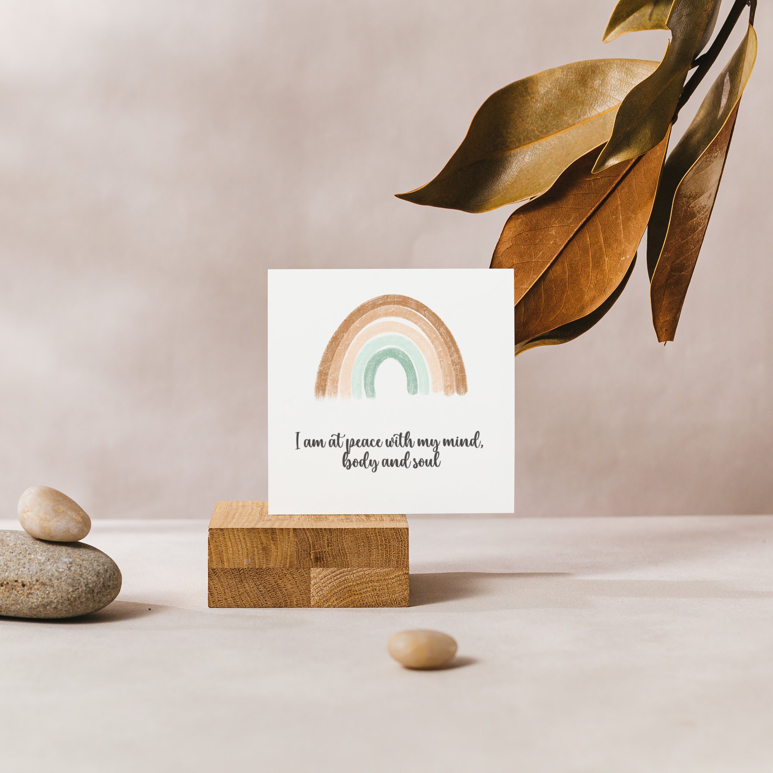 Boho Rainbow Affirmation Cards, Printable Quote Cards, 20 Daily ...